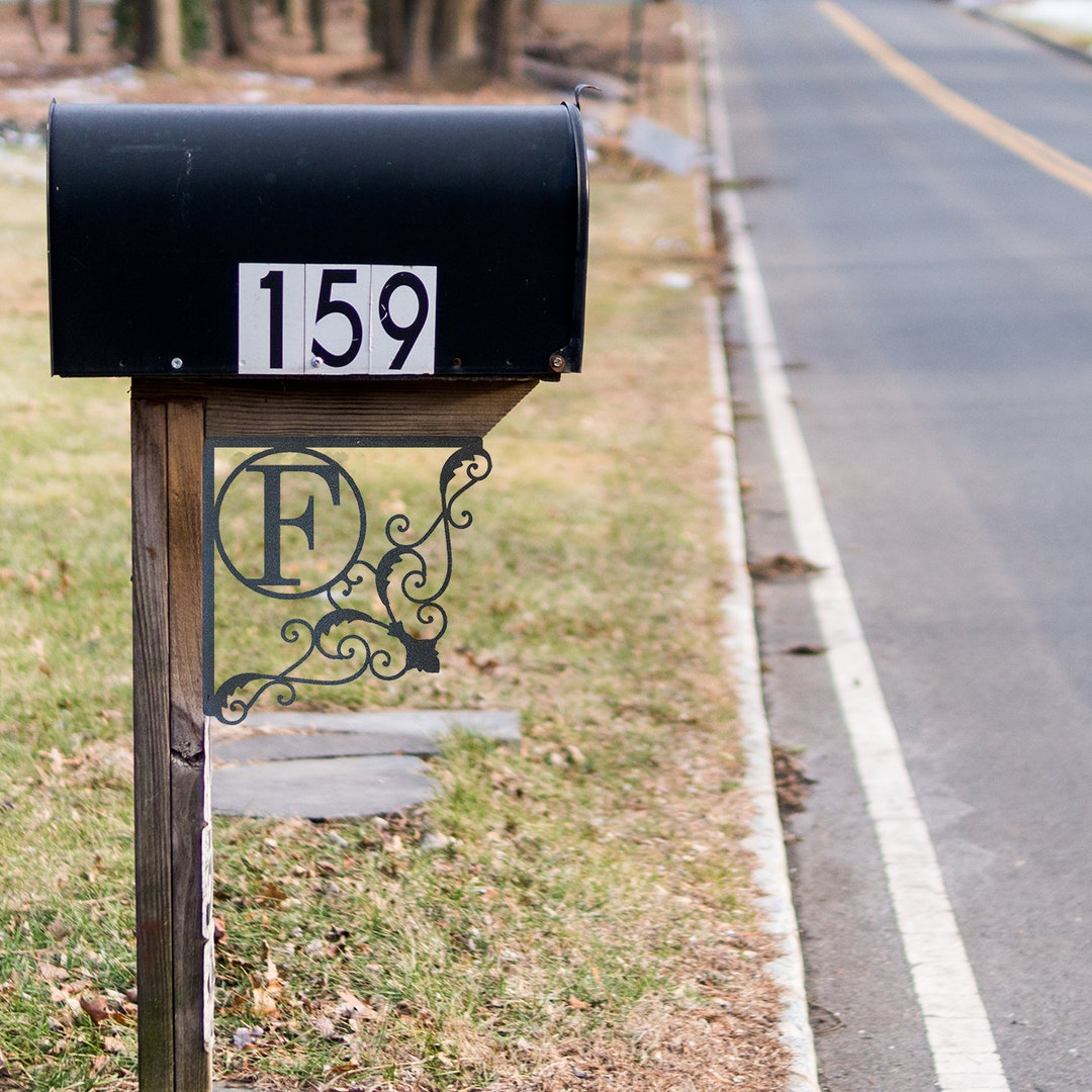 Personalized Initial Mailbox Sign Metal Art | Riverside Designs Steel ...