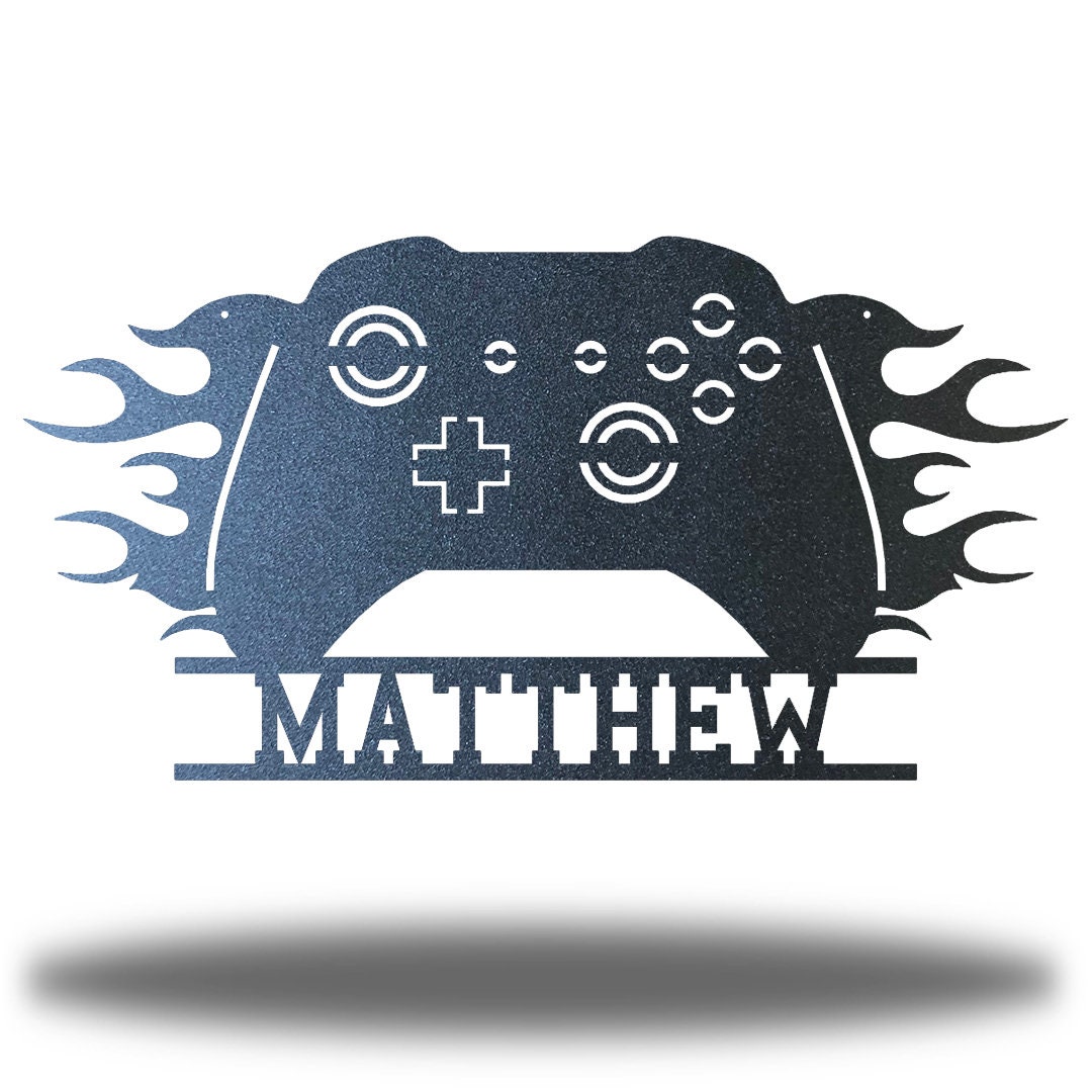 Game Controller Monogram Metal Wall Art - Etsy