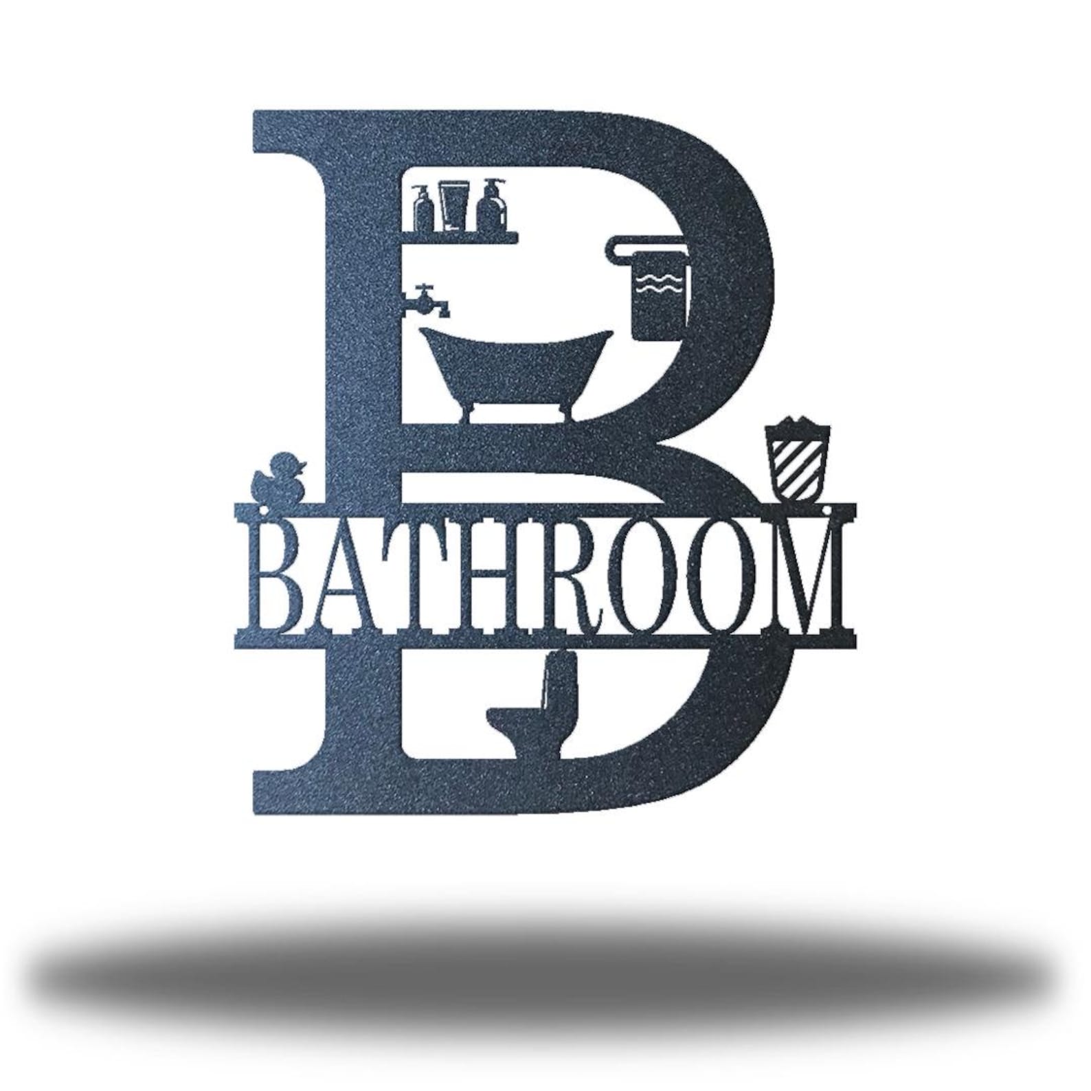 Bathroom Metal Wall Sign, Rustic Farmhouse Bathroom Decor, Powder Room ...
