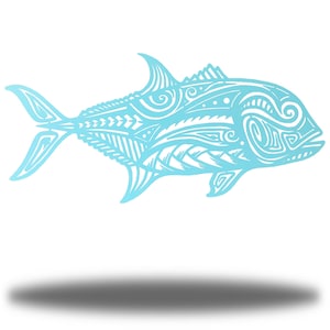 Ulua Fish Coastal Metal | Whimsical Wall Art Steel Decor - Etsy