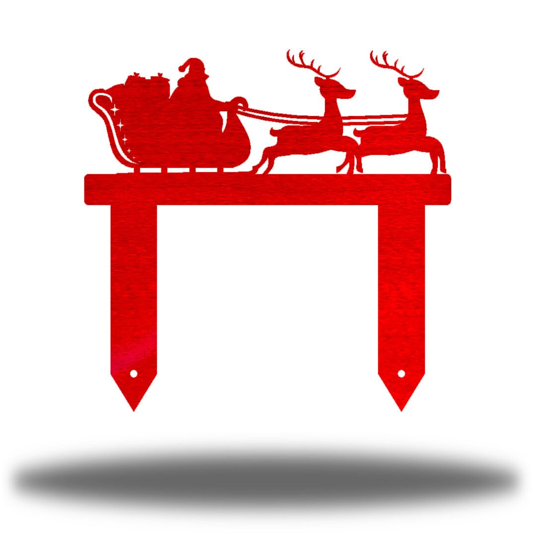 Riverside Designs Santa Sleigh Yard Stake Christmas Metal Art Outdoor ...