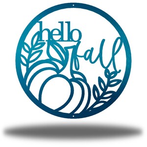 Hello Fall Metal Wall Art | Seasonal Autumn Steel Decor - Etsy