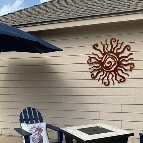 Celestial Sun Metal Wall Art Steel Outdoor Decor - Etsy