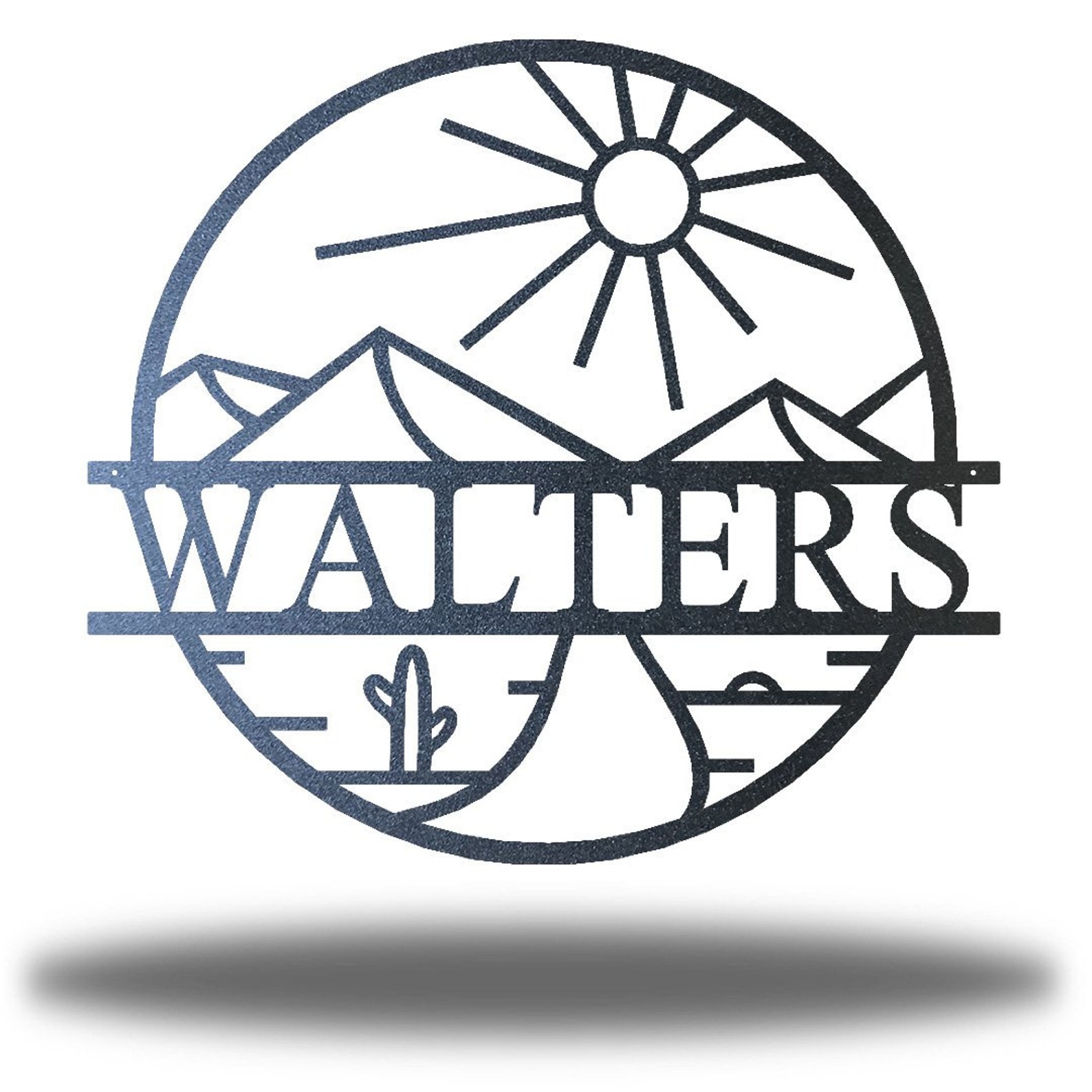 Desert Monogram Metal Art Wall Decor - Etsy