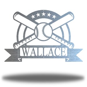 The Baseball Personalized Custom Monogram Metal Art Rust - Etsy