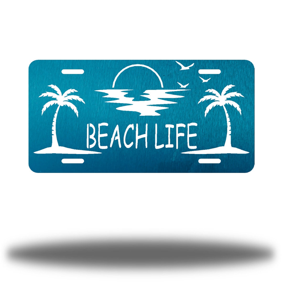 Beach Life Car Tag | Riverside Designs Coastal Metal Art - Etsy