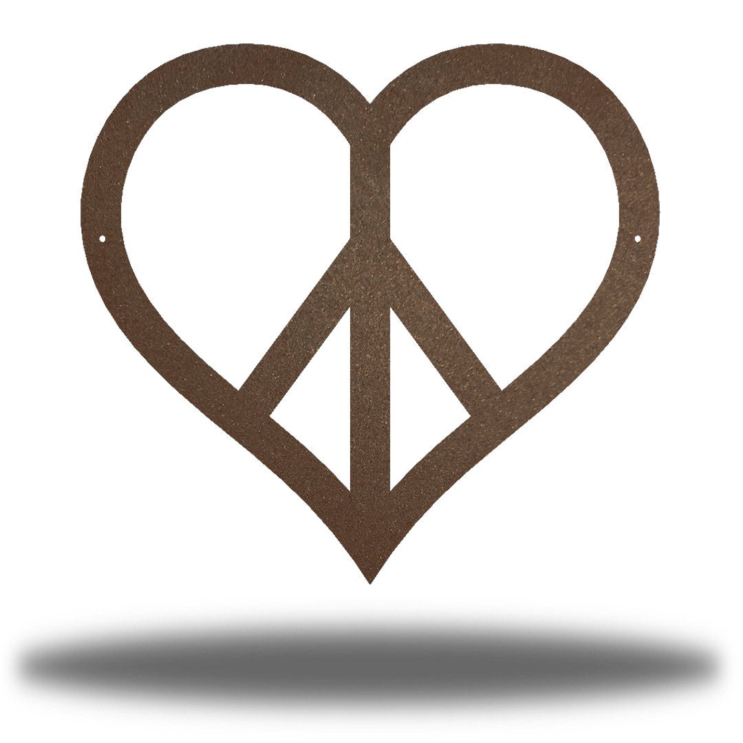 Heart Peace Sign Metal Wall Decor | Etsy