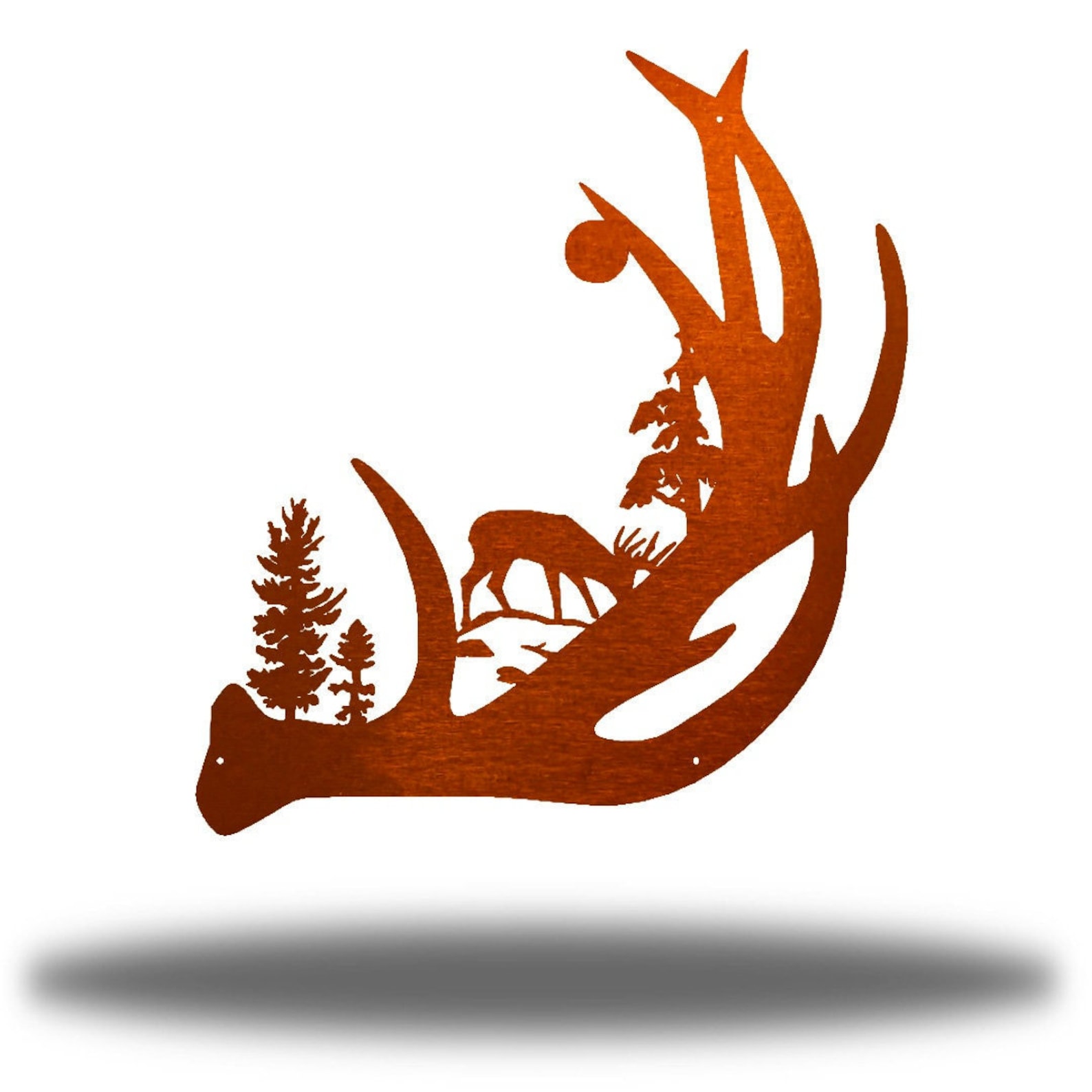 Deer Antler Scene Metal Wall Art Decor - Etsy