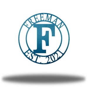 Simple Circle Family Sign Monogram Metal Wall Art - Etsy