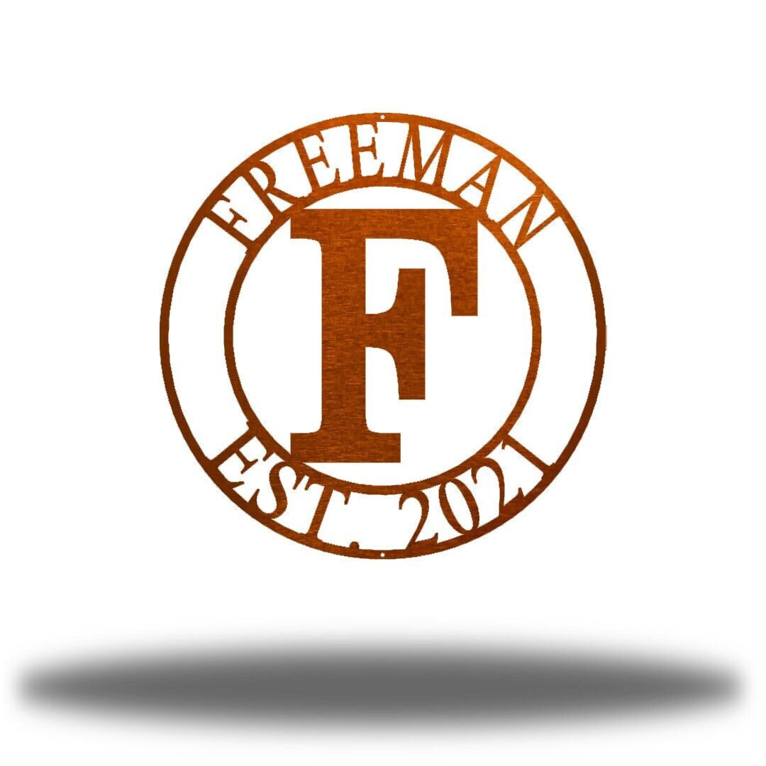 Simple Circle Family Sign Monogram Metal Wall Art - Etsy