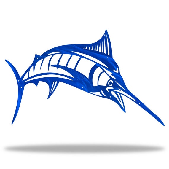 The Blue Marlin Metal Hanging Wall Art Sculpture Hanging Sign | Etsy