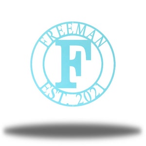 Simple Circle Family Sign Monogram Metal Wall Art - Etsy