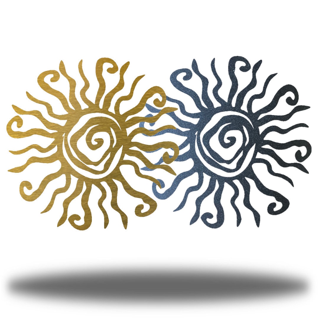 BOGO Wacky Sun Metal Wall Art Steel Outdoor Decor Gold/black - Etsy