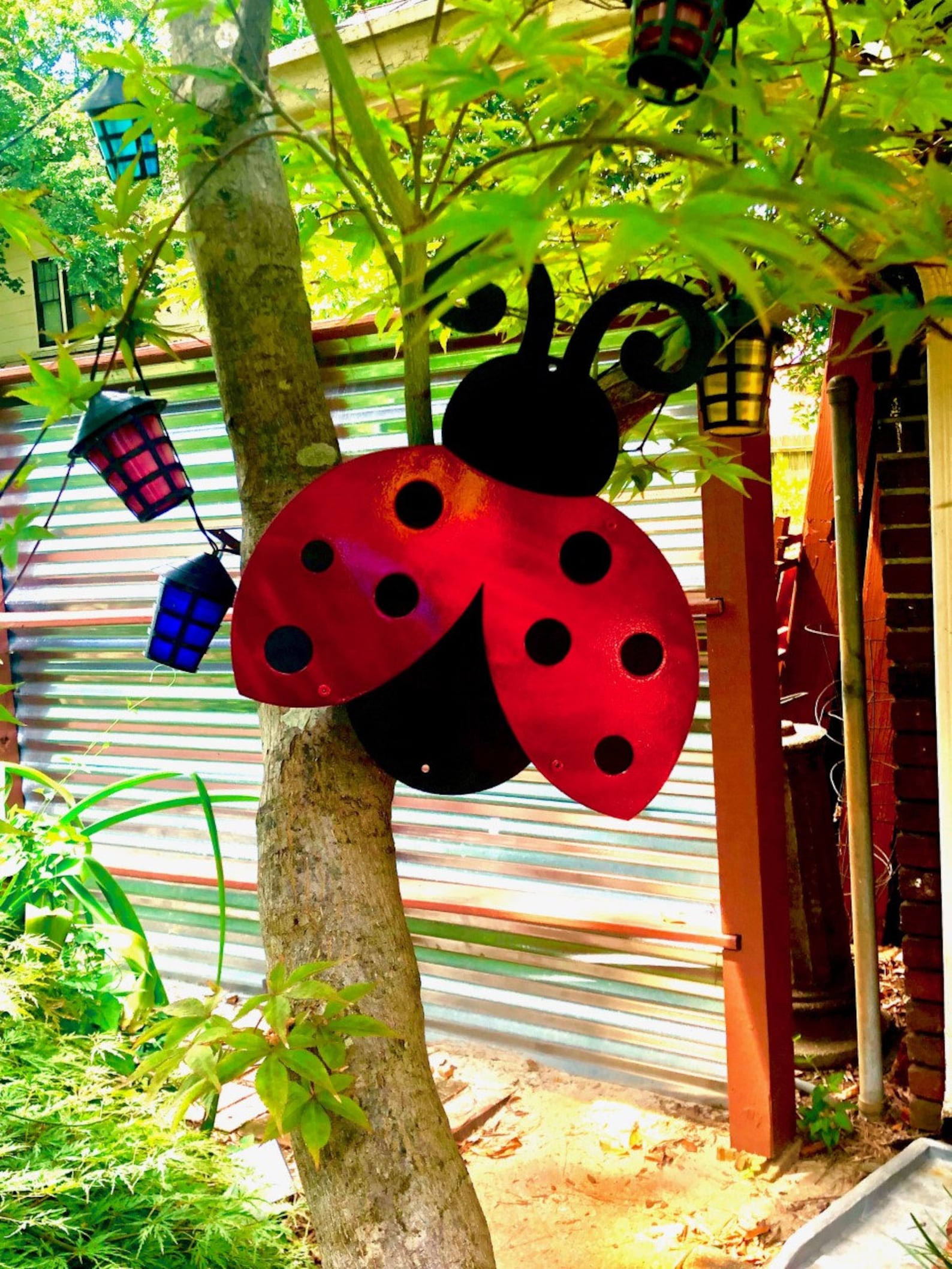 Lady Bug Garden Decor Metal Art Hanging Wall Sign - Etsy