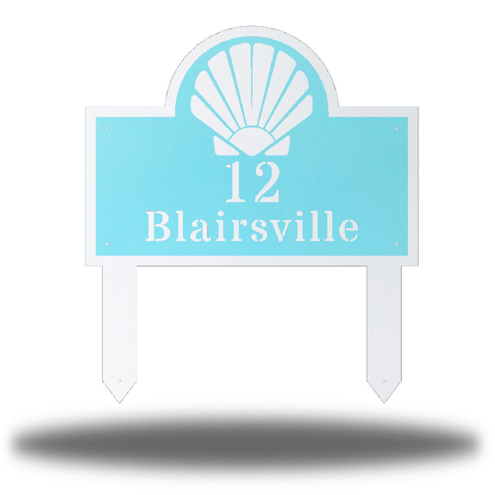 Coastal Seashell Metal Address Beach Yard Sign - Etsy