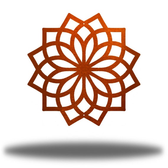 Geometric Lotus Flower Outdoor Metal Wall Art - Etsy
