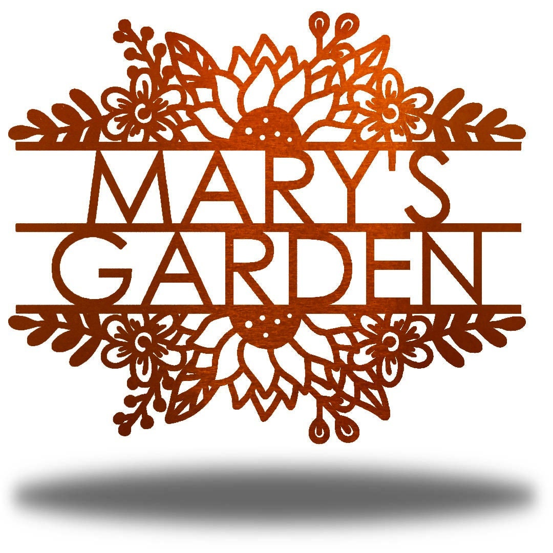 Floral Garden Monogram Outdoor Metal Wall Art - Etsy