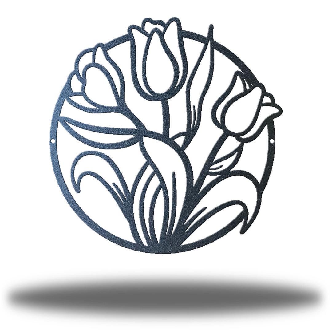 Tulips Metal Wall Art, Spring Floral Wall Decor, Garden Flower Wall ...