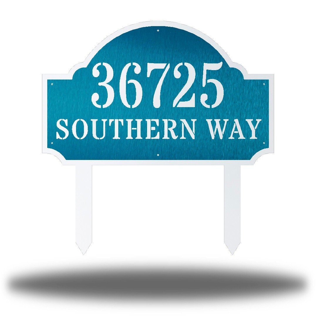 Double Sided Coastal Deluxe Metal Address Yard Sign - Etsy