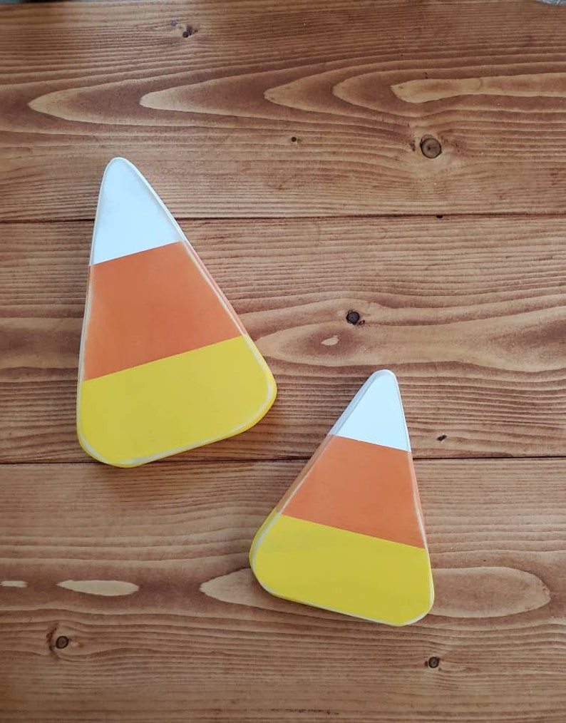 Wood Candy Corn Set of 2 . Rustic Candy Corn . Fall Decor . | Etsy