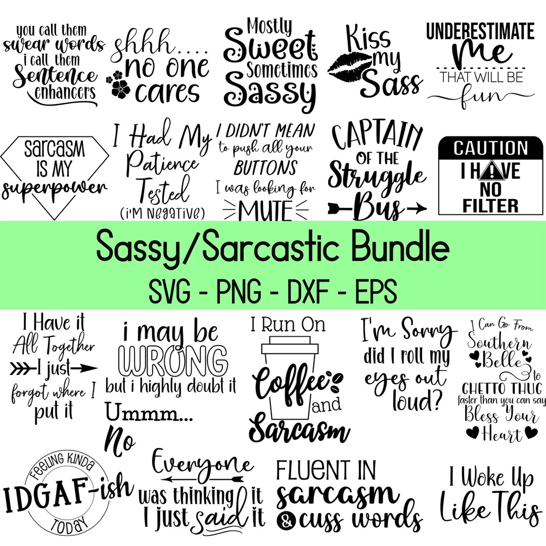 Sassy Svg Bundle, Sarcastic Svg Bundle, Funny Svg Bundle, Funny Quotes ...