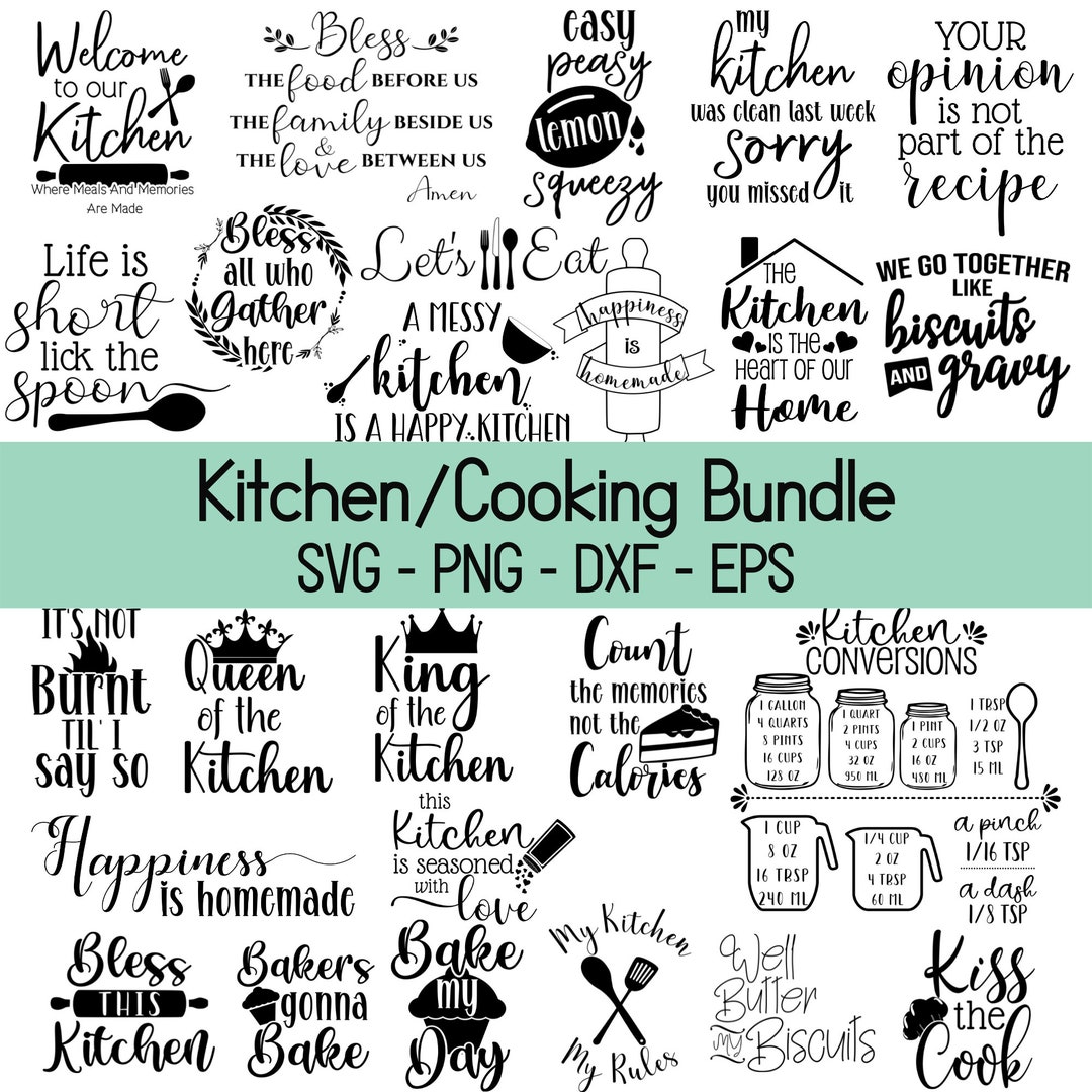 Kitchen Svg, Cooking Svg, Kitchen Bundle, Cooking Bundle, Kitchen ...