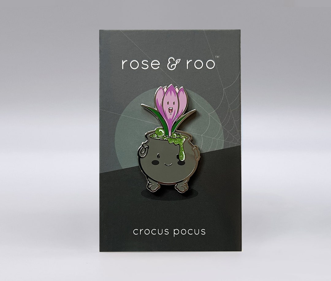 Hocus Crocus Enamel Pin With Creepy Cute Glitter - Etsy