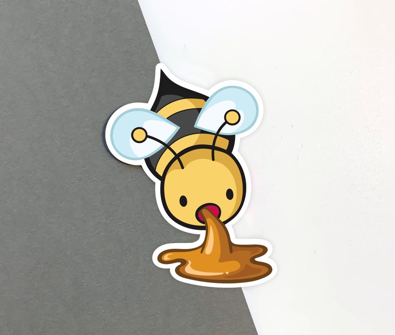 Bee Barf Vinyl Sticker - Waterproof - Etsy