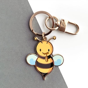 Honey-drunk Bee Enamel Keychain/bag Charm - Etsy