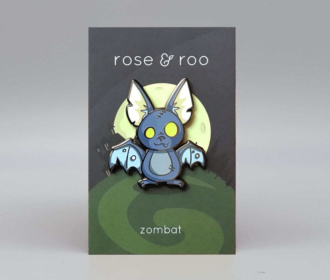 Zombat Zombie Bat Glow-in-the-dark Enamel Pin - Etsy