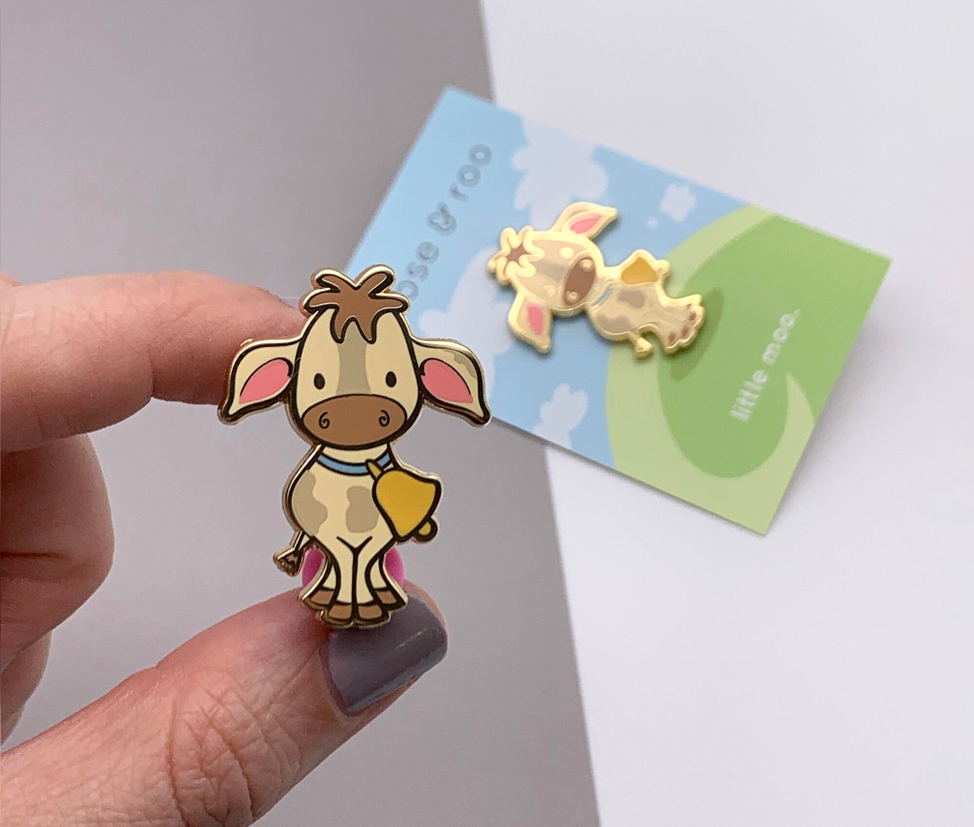Cow Enamel Pin Little Moo Baby Cow Calf - Etsy
