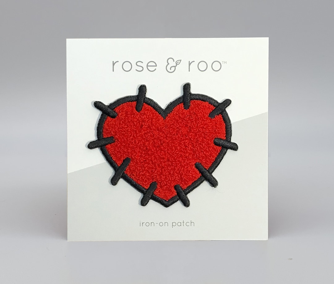Stitchy Heart Iron-on Patch With Soft Chenille Detail - Etsy