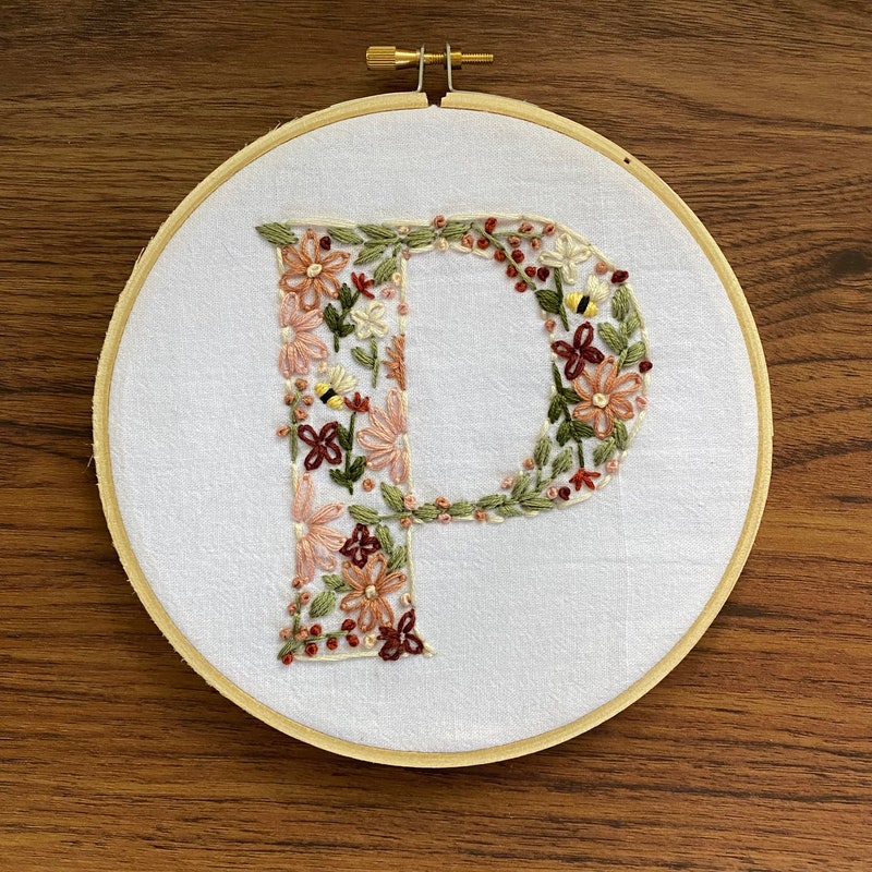 Single Letter Monogram Embroidery - Etsy