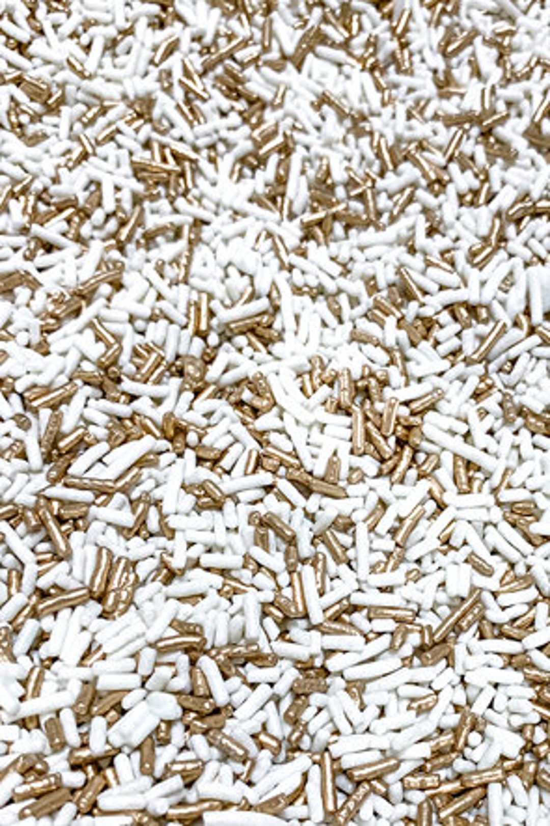 White and Gold Crunchy Sprinkles Round Sprinkles Cake - Etsy