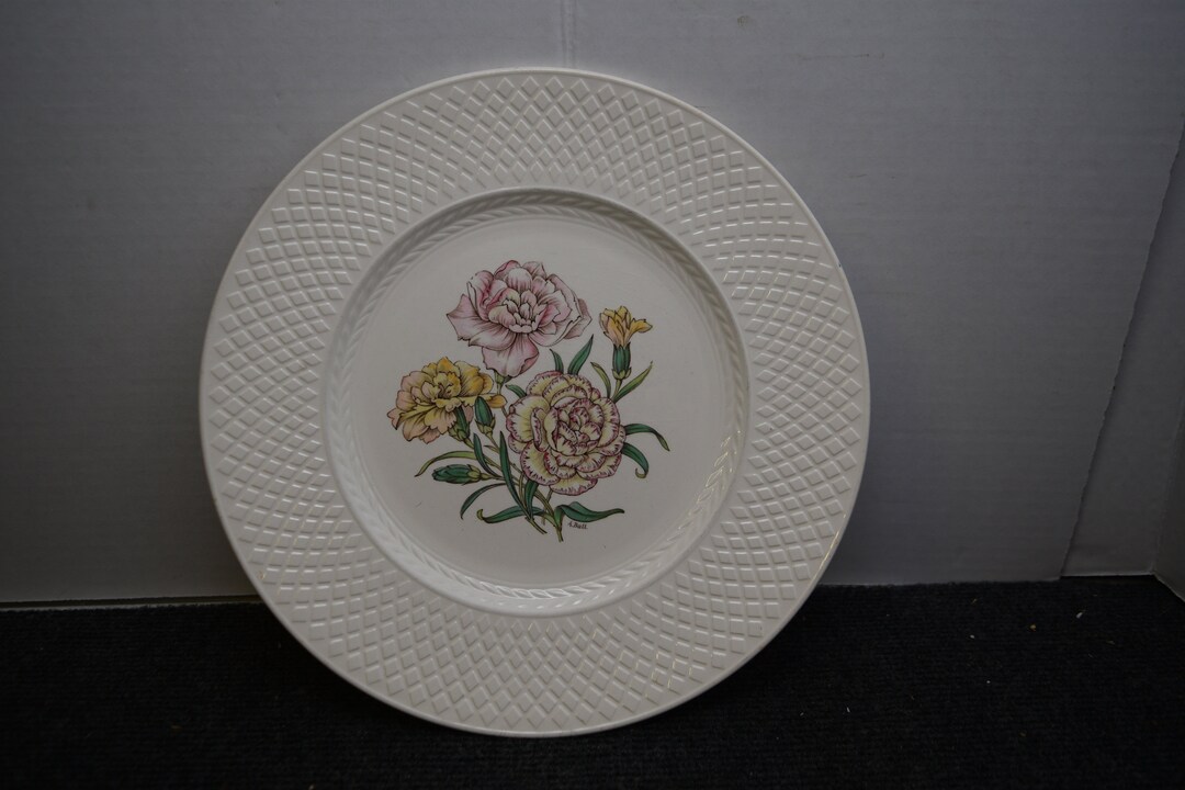 Spodes Mansard Copeland 11" Dinner Plate Floral Carnation Flower S1990 ...