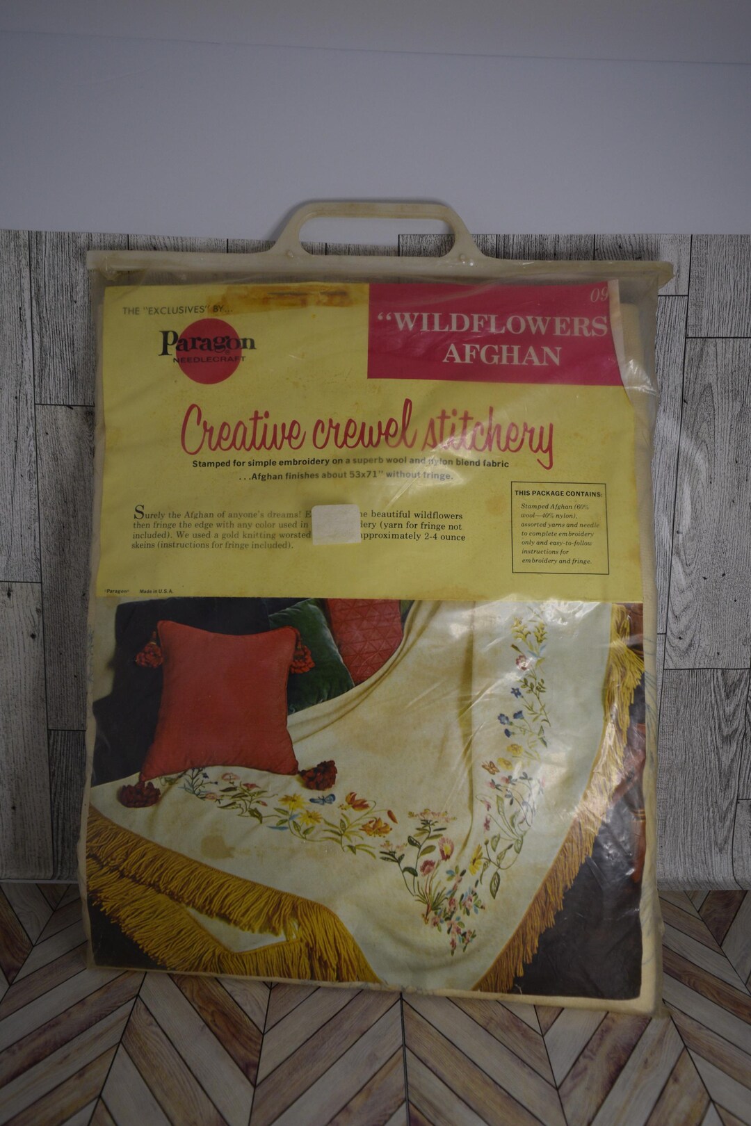 Paragon Wildflowers Afghan Crewel Kit Vintage 0925 53"x71" Opened - Etsy