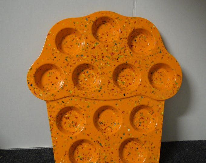 Zaki Designs Orange Speckled Confetti Style Cupcake Melamine Tray - Etsy