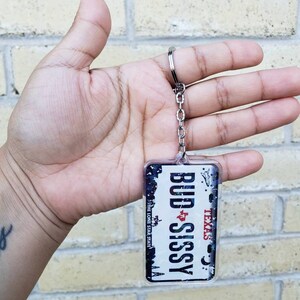 Urban Cowboy Bud and Sissy 3 Inch License Plate Keychain - Etsy