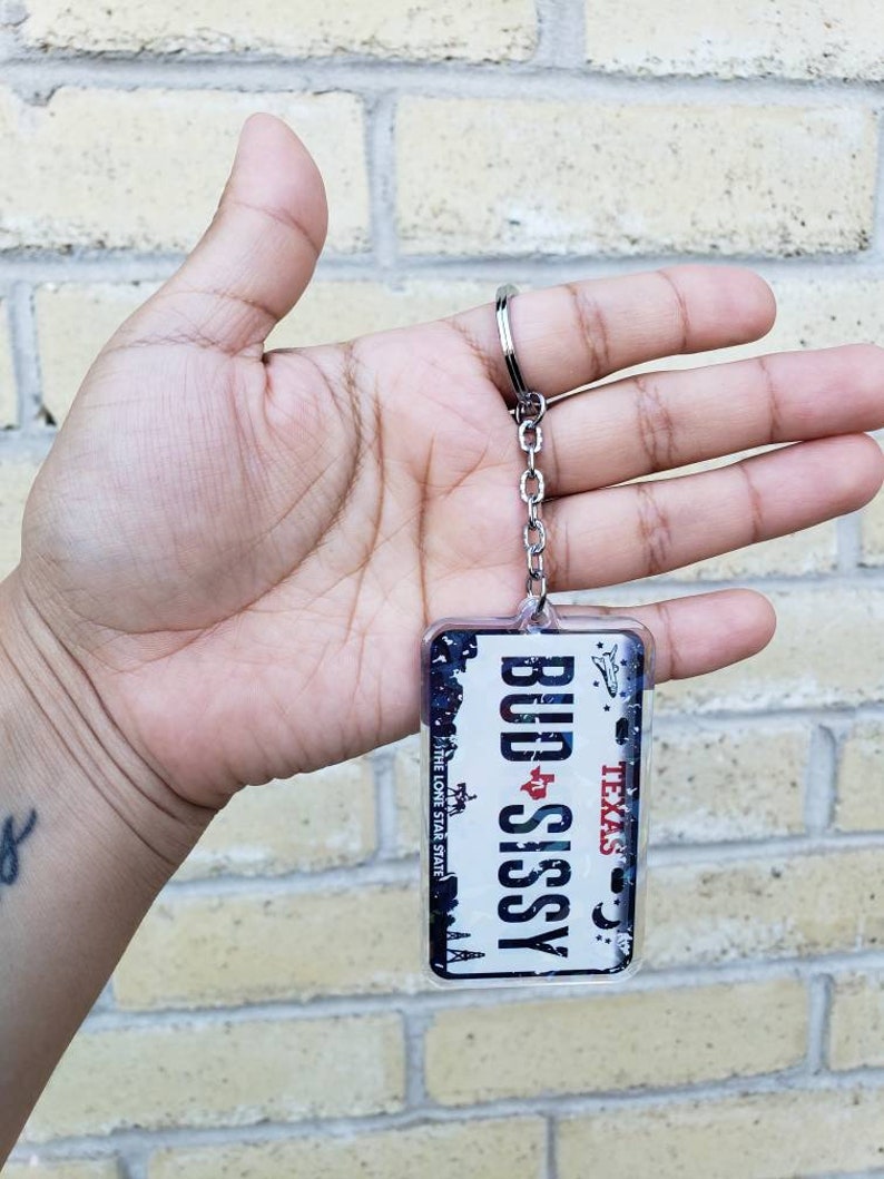 Urban Cowboy Bud and Sissy 3 Inch License Plate Keychain - Etsy