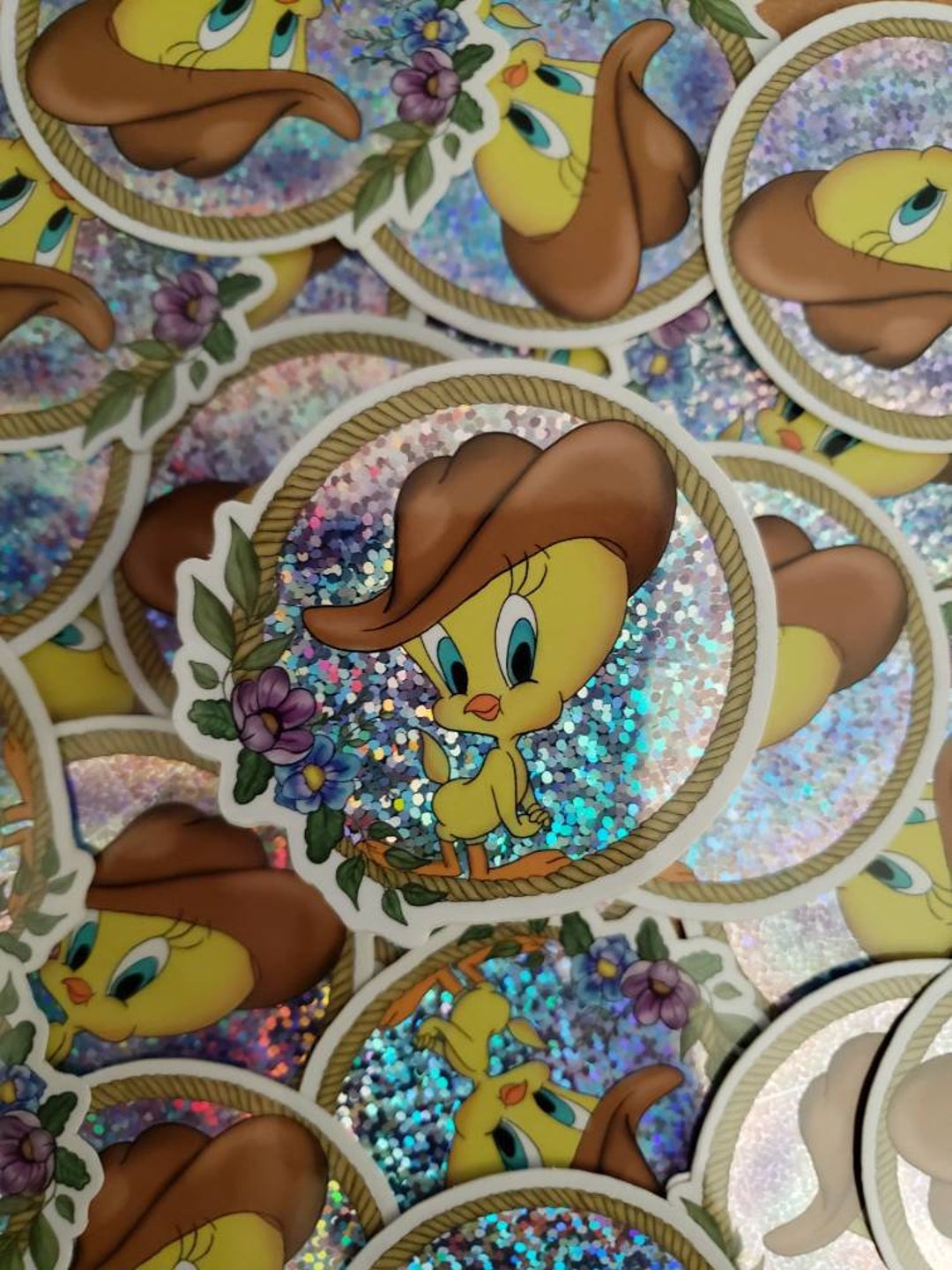 Tweety Bird Glitter Sticker - Etsy