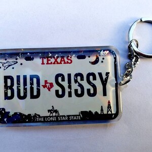 Urban Cowboy Bud and Sissy 3 Inch License Plate Keychain - Etsy