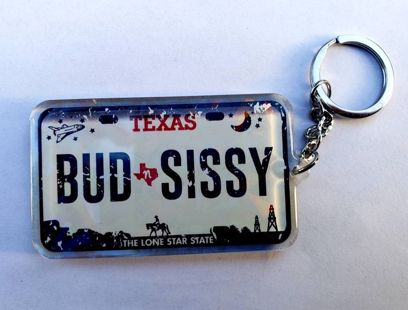 Urban Cowboy Bud and Sissy 3 Inch License Plate Keychain - Etsy