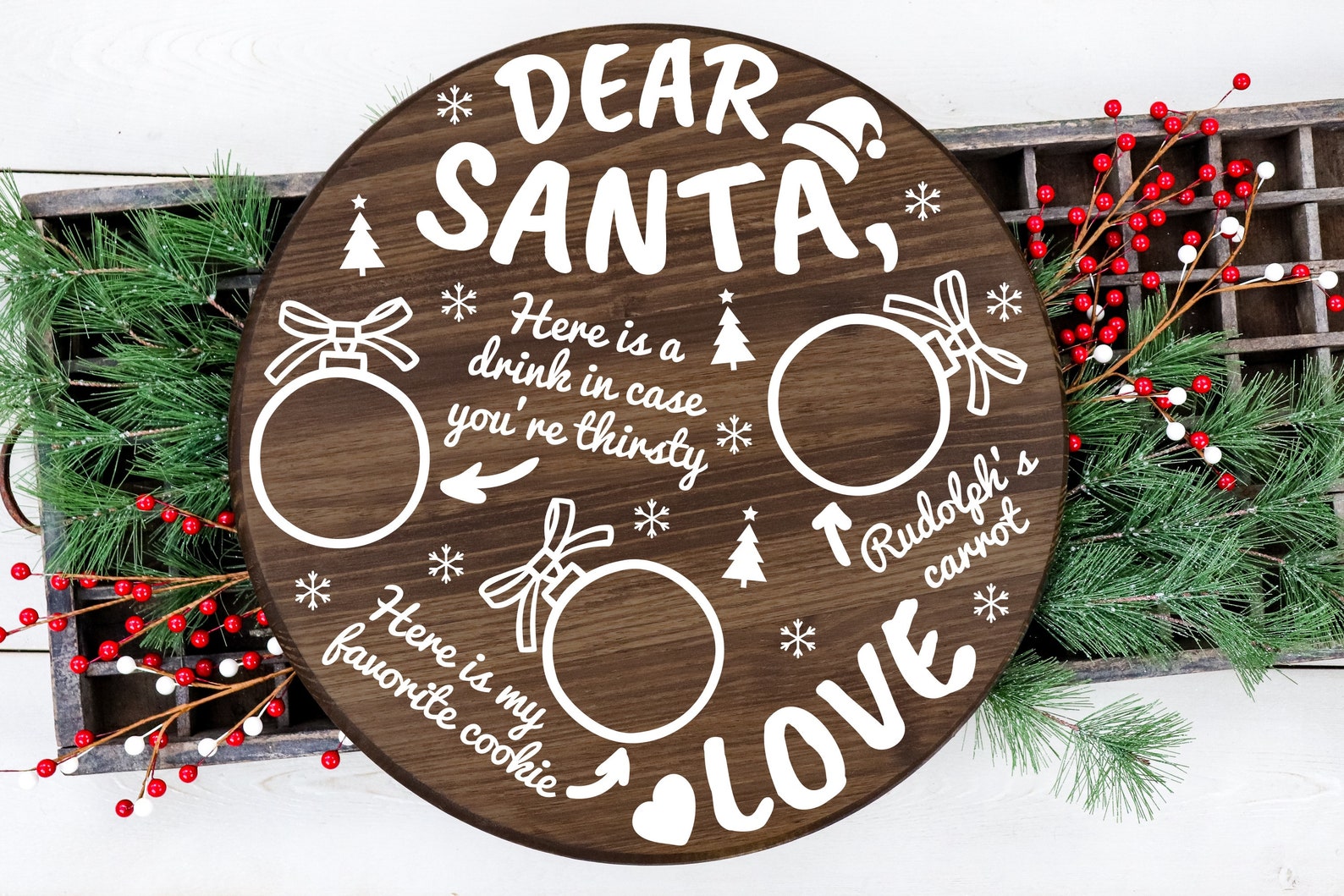 Dear Santa Tray SVG Bundle Cookie for Santa Plate SVG - Etsy