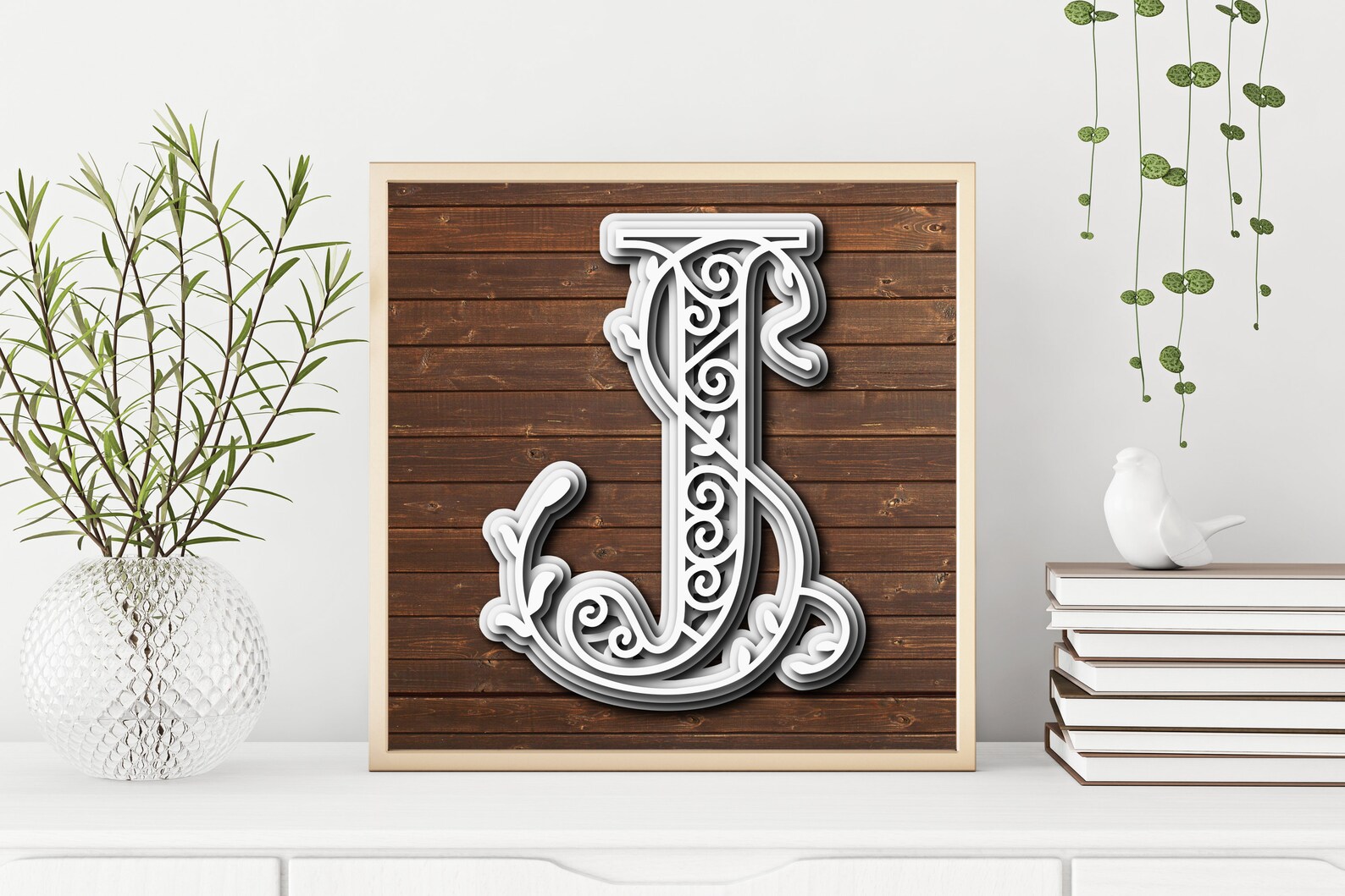 Letter J Laser Cut File SVG Floral Letter SVG Glowforge Svg - Etsy