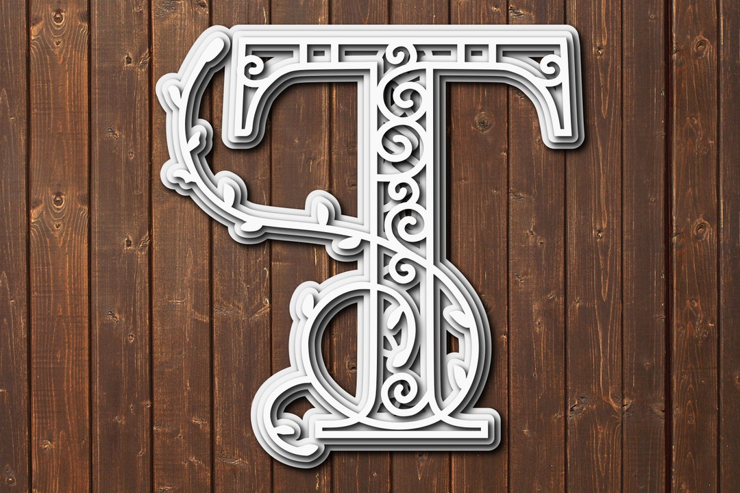 Letter T Laser Cut File SVG Floral Letter SVG Glowforge Svg - Etsy