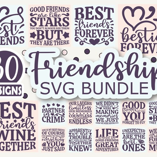 Friendship SVG Bundle Best Friends SVG Files Friends SVG for - Etsy