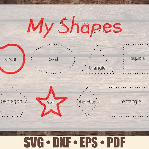 SVG Glowforge Ready Dry Erase Shape Trace Board Instant | Etsy