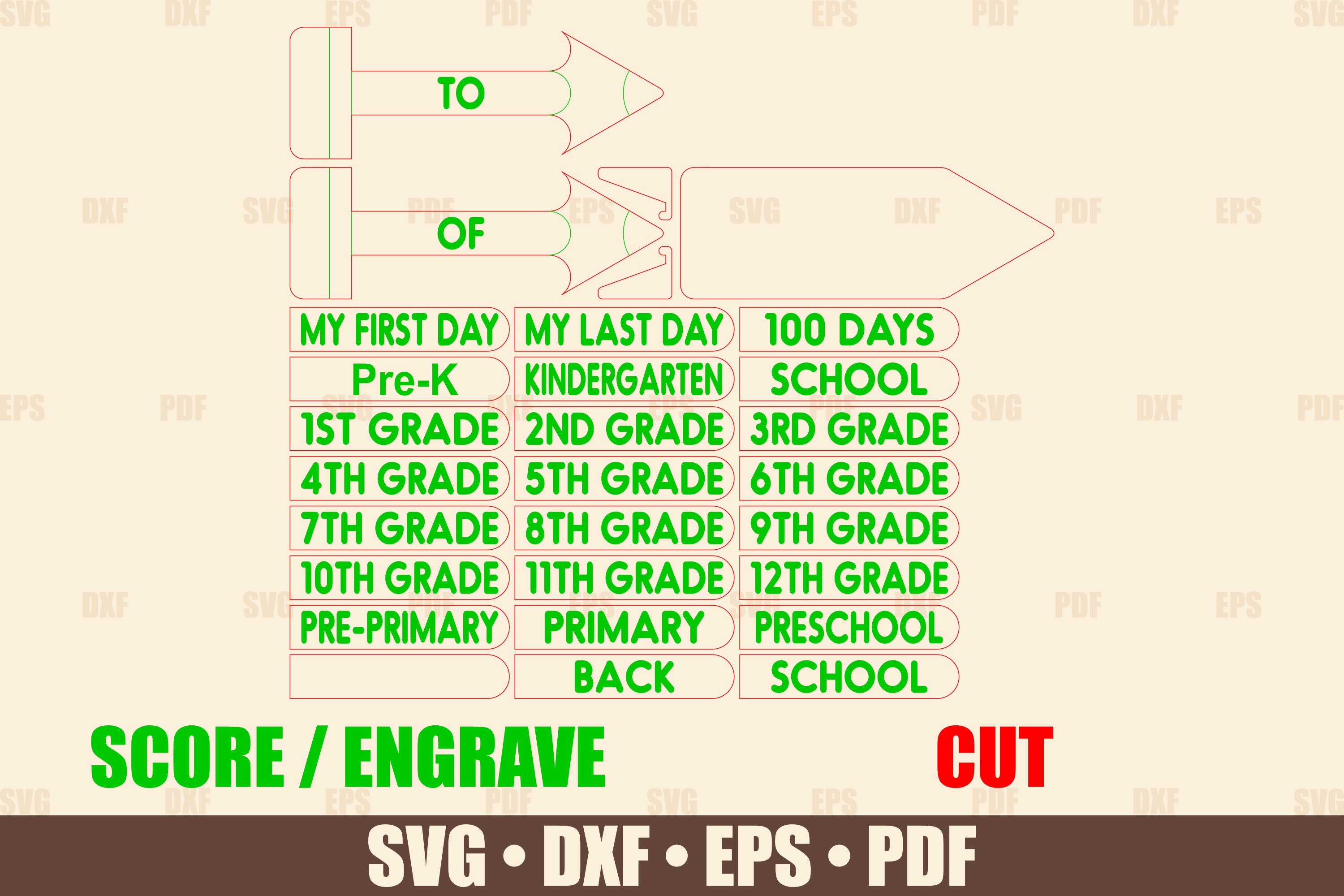 Toys & Games Toys Back to School Sign SVG Last Day of School Sign SVG ...