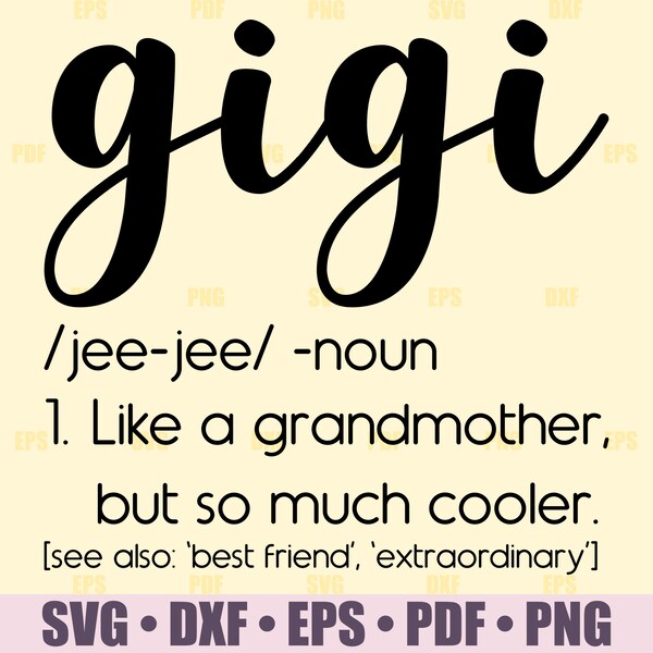 Gigi Definition Svg - Etsy