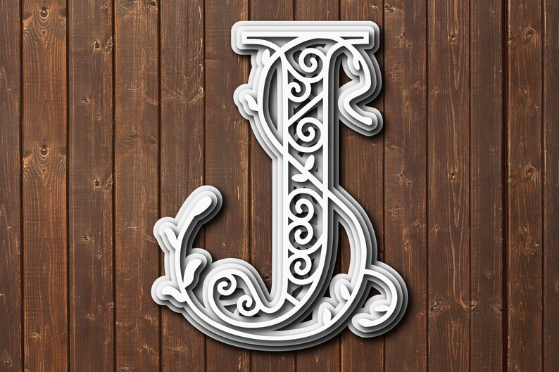 Letter J Laser Cut File SVG Floral Letter SVG Glowforge Svg - Etsy
